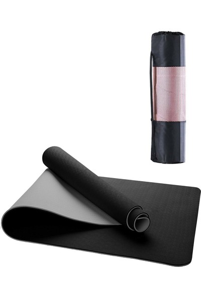 Gymo Ekolojik 6mm Tpe Yoga Matı Pilates Minderi Siyah