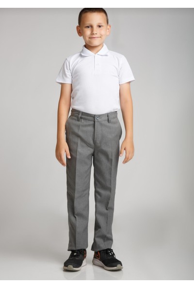 Mavimoure Beli Lastikli Kumaş Okul Pantolonu