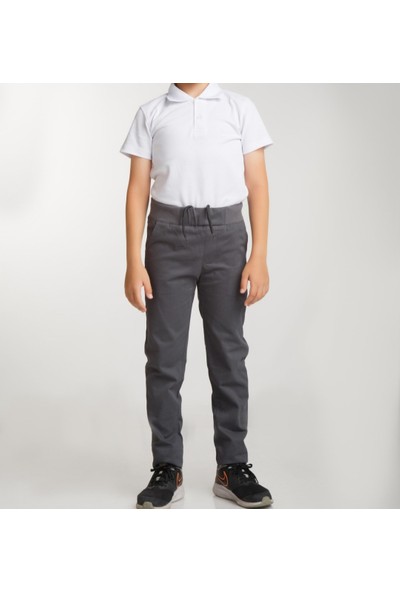 Mavimoure Beli Ribanalı Tam Lastikli Kanvas Kumaş Okul Pantolonu Mavimoure Beli Ribanalı Tam Lastikli Kanvas Kumaş Okul Pantolonu