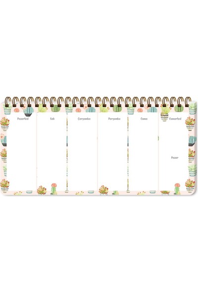 Keskin Color Cactus Spiralli Haftalık Planner Blok 13 x 27 cm Keskin Color Cactus Spiralli Haftalık Planner Blok 13 x 27 cm