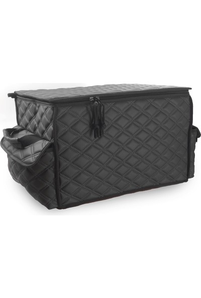 Wimbledon Buda Lüks Deri Nakışlı Oto Bagaj Düzenleyici Çanta / Siyah
