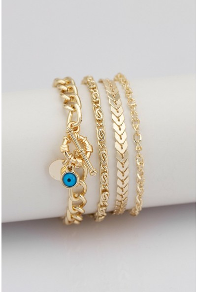 Sortie AccessoriesNazar Boncuğu Figürlü 4'lü Kombin Bileklik 006