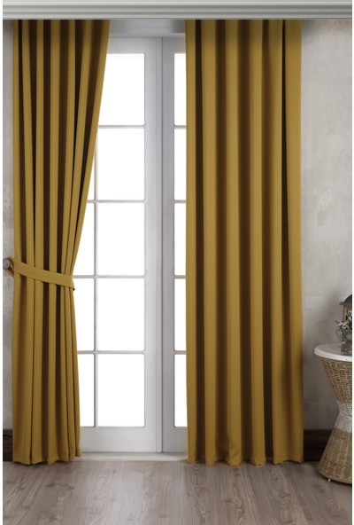 Vagonik Blackout Fon Perde 150 x 230 cm. Hardal Vagonik Blackout Fon Perde 150 x 230 cm. Hardal