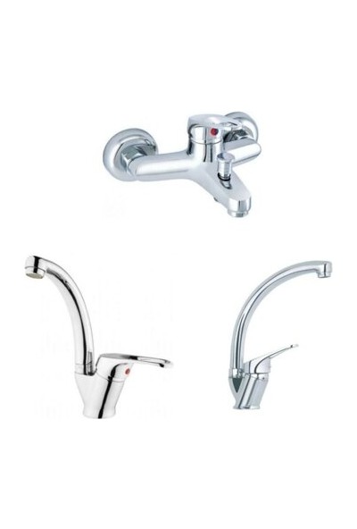 Xolo Mix Banyo Bataryası + Mix Kuğu Eviye + Mix Kuğu Lavabo Bataryası