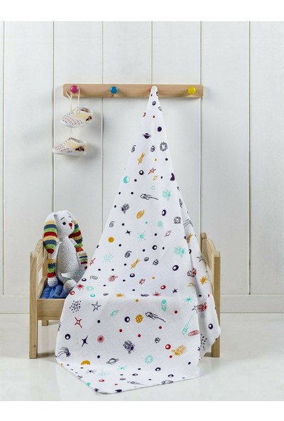 HELENİTO Müslin Örtü Uzay Desenli 80X80 cm