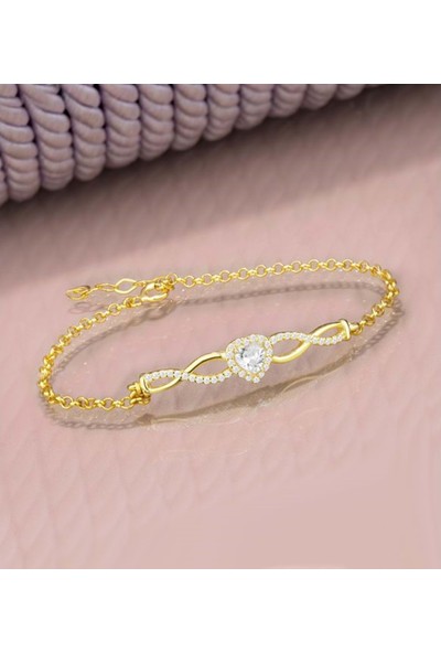 Else Silver Doc Zincirli Sonsuzluklu Kalpgümüş Bileklik