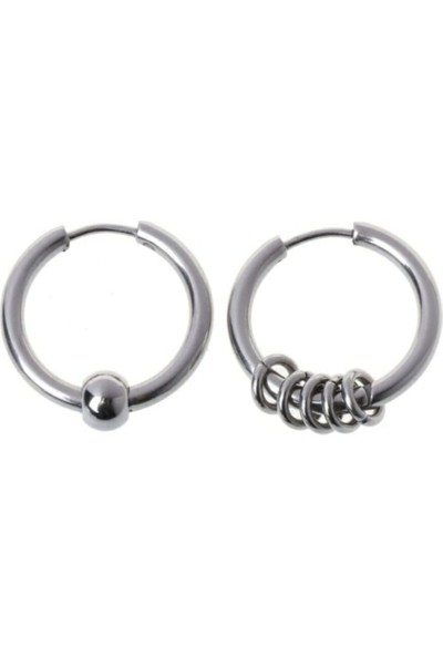 Takıconcept Titanyum 2 Adet Figürlü Halka Küpe