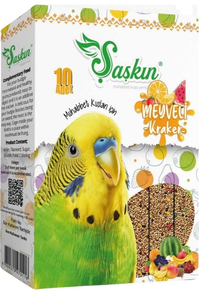 Energy Şaşkın Muhabbet Kuşu Meyveli Kraker-10 Adet