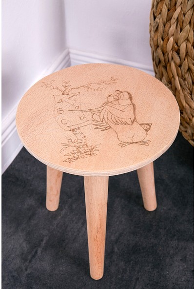 Art Ahşap Ahşap Masif Baykuş Owl Winnie The Pooh Desenli Yuvarlak Tabure Art Ahşap Ahşap Masif Baykuş Owl Winnie The Pooh Desenli Yuvarlak Tabure