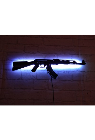 MF Tasarım Rgb Kumandalı AK47 LED Işıklı Ahşap Mdf Dekoratif Tablo 50 x 20 MF Tasarım Rgb Kumandalı AK47 LED Işıklı Ahşap Mdf Dekoratif Tablo 50 x 20
