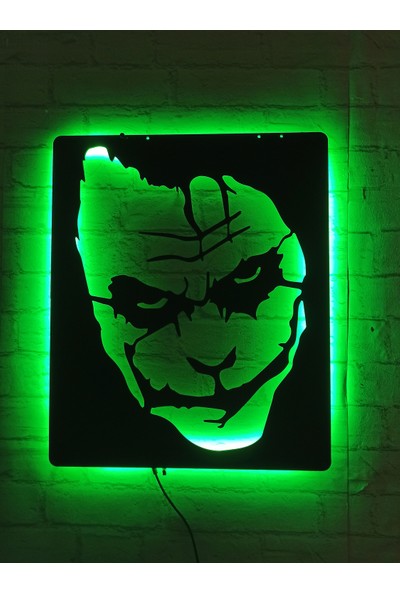 MF Tasarım Rgb Kumandalı Joker LED Işıklı Ahşap Mdf Dekoratif Tablo 50 x 30 MF Tasarım Rgb Kumandalı Joker LED Işıklı Ahşap Mdf Dekoratif Tablo 50 x 30