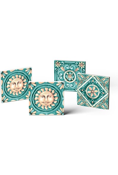 Cupgel Doğal Taş Baskılı Bardak Altlığı Italyan Çini Cupgel Doğal Taş Baskılı Bardak Altlığı Italyan Çini