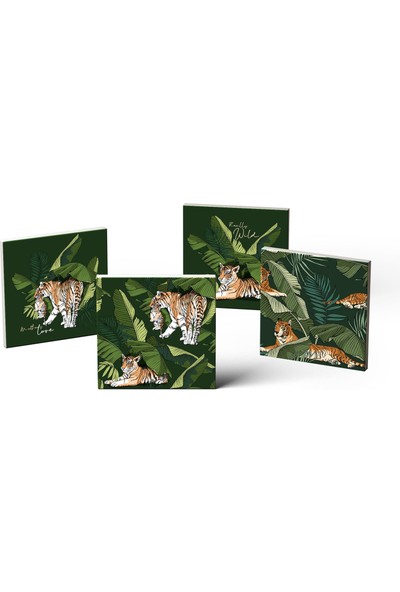 Cupgel Doğal Taş Baskılı Bardak Altlığı Kaplan Cupgel Doğal Taş Baskılı Bardak Altlığı Kaplan