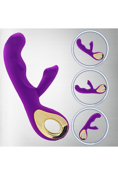 Partner Yeni Nesil USB Şarjlı Klitoral ve Vajinal Tavşan Mor Vibratör