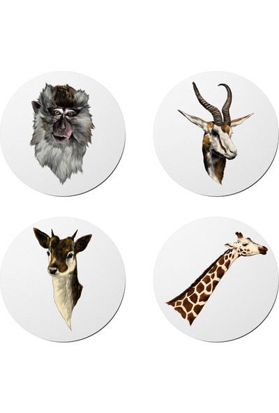 Cupgel Mdf Yuvarlak Baskılı Bardak Altlığı - Afrika