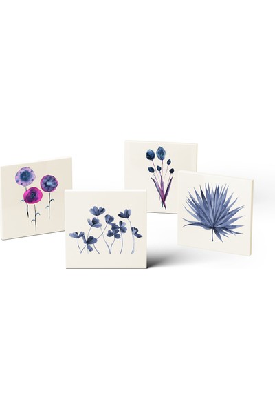 Cupgel Doğal Taş Baskılı Bardak Altlığı - Maviler Cupgel Doğal Taş Baskılı Bardak Altlığı - Maviler