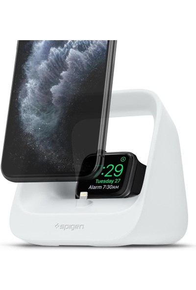 Spigen Stand S316 2in1 iPhone & Apple Watch ile Uyumlu Stand Dock Şarj Ünitesi Soft White - AMP01000 Spigen Stand S316 2in1 iPhone & Apple Watch ile Uyumlu Stand Dock Şarj Ünitesi Soft White - AMP01000