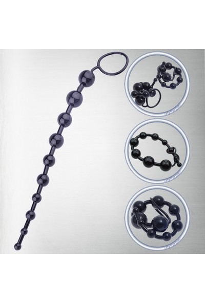 Partner Boncuk Tasarım 28 cm Siyah Anal Plug Partner Boncuk Tasarım 28 cm Siyah Anal Plug