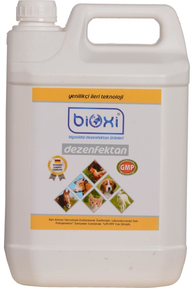 Bioxi Veteriner ve Hayvan Dezenfektanı 5 LT/ Hipokloröz asit (HOCl) bazlı Bioxi Veteriner ve Hayvan Dezenfektanı 5 LT/ Hipokloröz asit (HOCl) bazlı