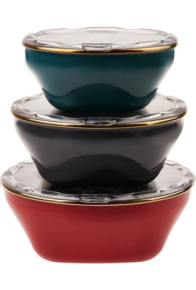 Karaca Fancy Dark 3lü Saklama Kabı