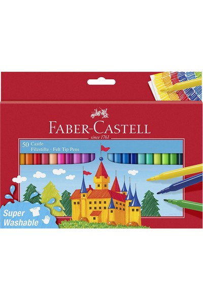 Faber-Castell Süper Yıkanabilir Keçeli Kalem 50'li 5062554204000