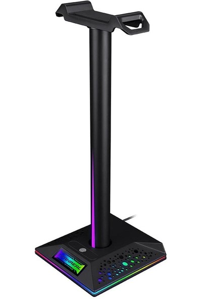 Exeo Rgb LED Masaüstü Kulaklık Tutucu Askı Aparatı Standı 2 USB Exeo Rgb LED Masaüstü Kulaklık Tutucu Askı Aparatı Standı 2 USB