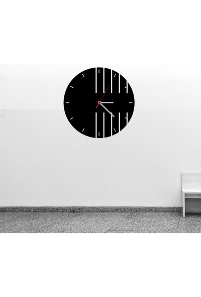 Teknograf Dekoratif Çizgili Mdf Duvar Saati