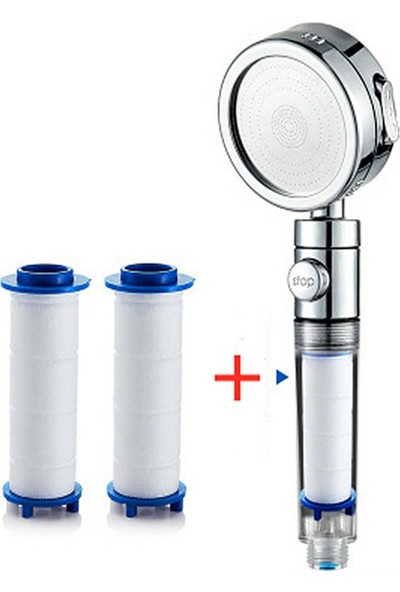 Sardıcı Filtreli Kireç Önleyici Aç-Kapa Özellikli 3 Fonksiyonlu Duş Başlığı ve 2 Adet Yedek Filtre
