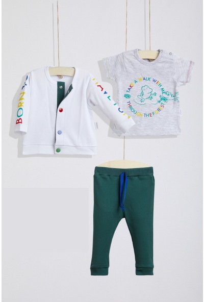 Miniface Erkek Bebek Eşofman Takımı 3'lü (3-24 AY)(MN-2073) Miniface Erkek Bebek Eşofman Takımı 3'lü (3-24 AY)(MN-2073)