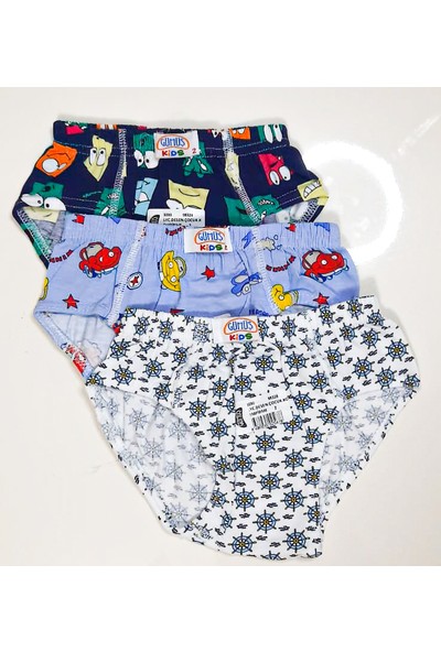 Gümüş İç Giyim Erkek Çocuk Desenli Külot 3'lü Paket