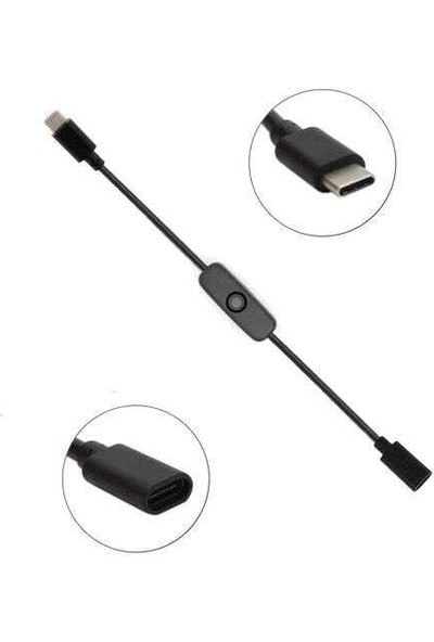 Robotistan Type-C Raspberry Pi 4 Güç Anahtarlı Kablo