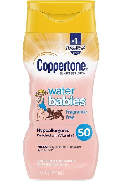 Coppertone Water Babies SPF50 Güneş Losyonu 177ML Coppertone Water Babies SPF50 Güneş Losyonu 177ML
