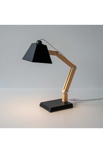 Mini Yükseklik Ayarlı Ahşap Masa Lambası