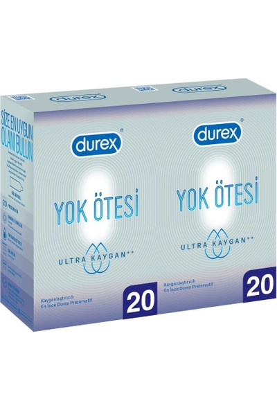 Durex Yok Ötesi Ultra Kaygan 40'lı İnce Prezervatif Durex Yok Ötesi Ultra Kaygan 40'lı İnce Prezervatif