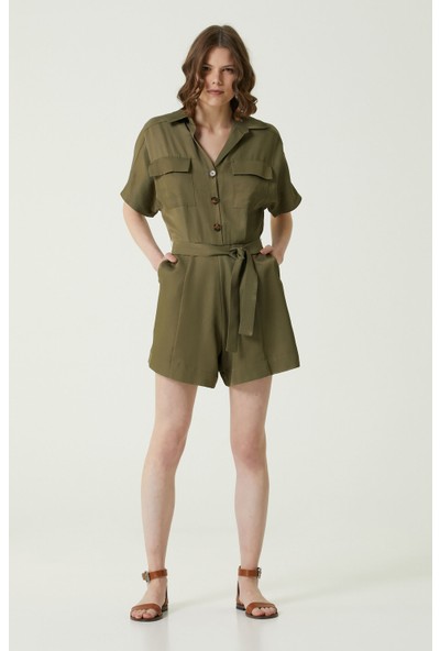 Network Slim Fit Haki Kuşaklı Tulum Network Slim Fit Haki Kuşaklı Tulum