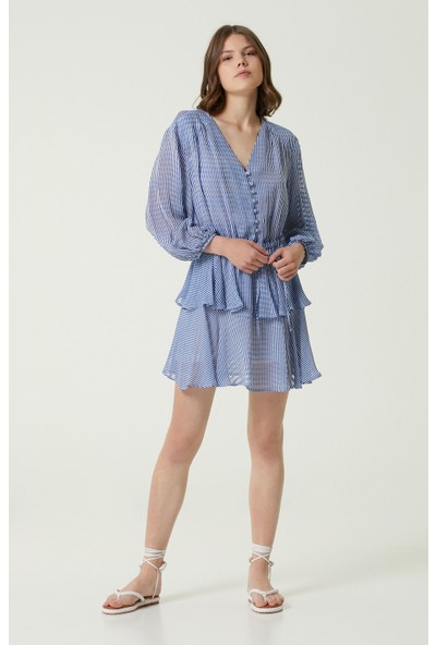 Network Regular Fit Lacivert Beyaz Çizgili Mini Elbise Network Regular Fit Lacivert Beyaz Çizgili Mini Elbise