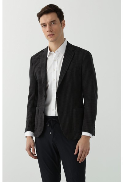 Network Slim Fit Drop 6 Lacivert Çizgili Ceket Network Slim Fit Drop 6 Lacivert Çizgili Ceket