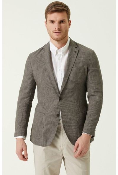 Network Vizon Çizgili Keten Ceket