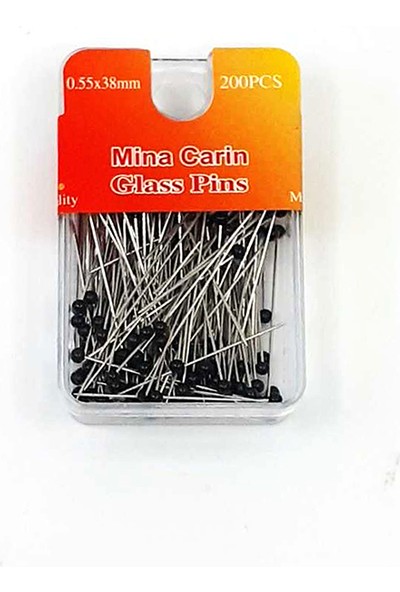 dikkatkesil Siyah Cam Başlı Toplu Iğne 38 mm 200'LÜ Paket dikkatkesil Siyah Cam Başlı Toplu Iğne 38 mm 200'LÜ Paket