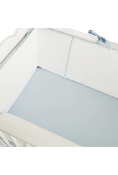 Piamom Bebek Beşik Biyeli Bumper/Yan Koruma Seti 60 x 120 cm Kırık Beyaz-Mavi Piamom Bebek Beşik Biyeli Bumper/Yan Koruma Seti 60 x 120 cm Kırık Beyaz-Mavi