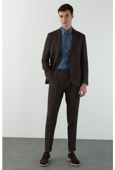 Network Comfort Fit Drop 6 Kahverengi Keten Ceket Network Comfort Fit Drop 6 Kahverengi Keten Ceket