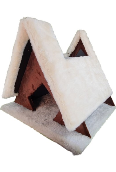 Botar Welsoft Kedi Evi L- Beyaz - Kahverengi