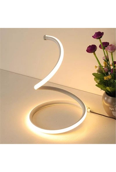 Sinem Avize Rozella Günışığı Ledli Beyaz Masa Lambası Abajur Sinem Avize Rozella Günışığı Ledli Beyaz Masa Lambası Abajur