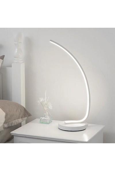 Sinem Avize Fugo Beyaz Özel Tasarım Beyaz Ledli Masa Lambası Abajur Sinem Avize Fugo Beyaz Özel Tasarım Beyaz Ledli Masa Lambası Abajur