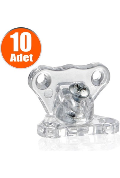 Badem10 Açılı T Bağlantı Çektirme Şeffaf Plastik Köşe Birleştirme Kelebek (10 ADET)