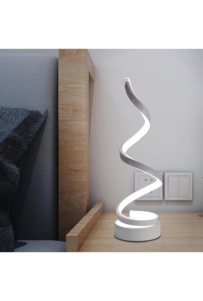 Sinem Avize Lavin Beyaz Masa Lambası Abajur Beyaz Ledli