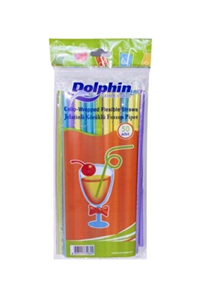 Dolphin Jelatinli Körüklü Frozen Pipet - 50 'li - Karışık Renkte Pipetler - 23.5 cm Dolphin Jelatinli Körüklü Frozen Pipet - 50 'li - Karışık Renkte Pipetler - 23.5 cm