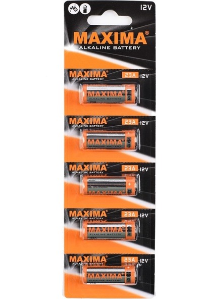 Maxima 23A 12V Alkalin Pil 5'li Paket Maxima 23A 12V Alkalin Pil 5'li Paket