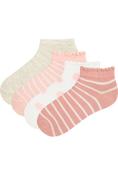 Penti Çok Renkli Dot Stripe 4lü Patik Çorap