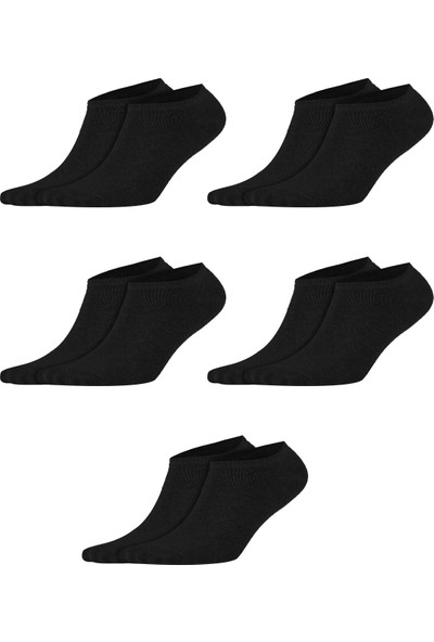 Socksmax Kadın Pamuklu Siyah 5'li Patik Çorap - 0653 Socksmax Kadın Pamuklu Siyah 5'li Patik Çorap - 0653